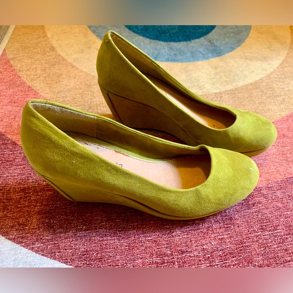 Shoes | Vintage Green Suede Wedges | Poshmark